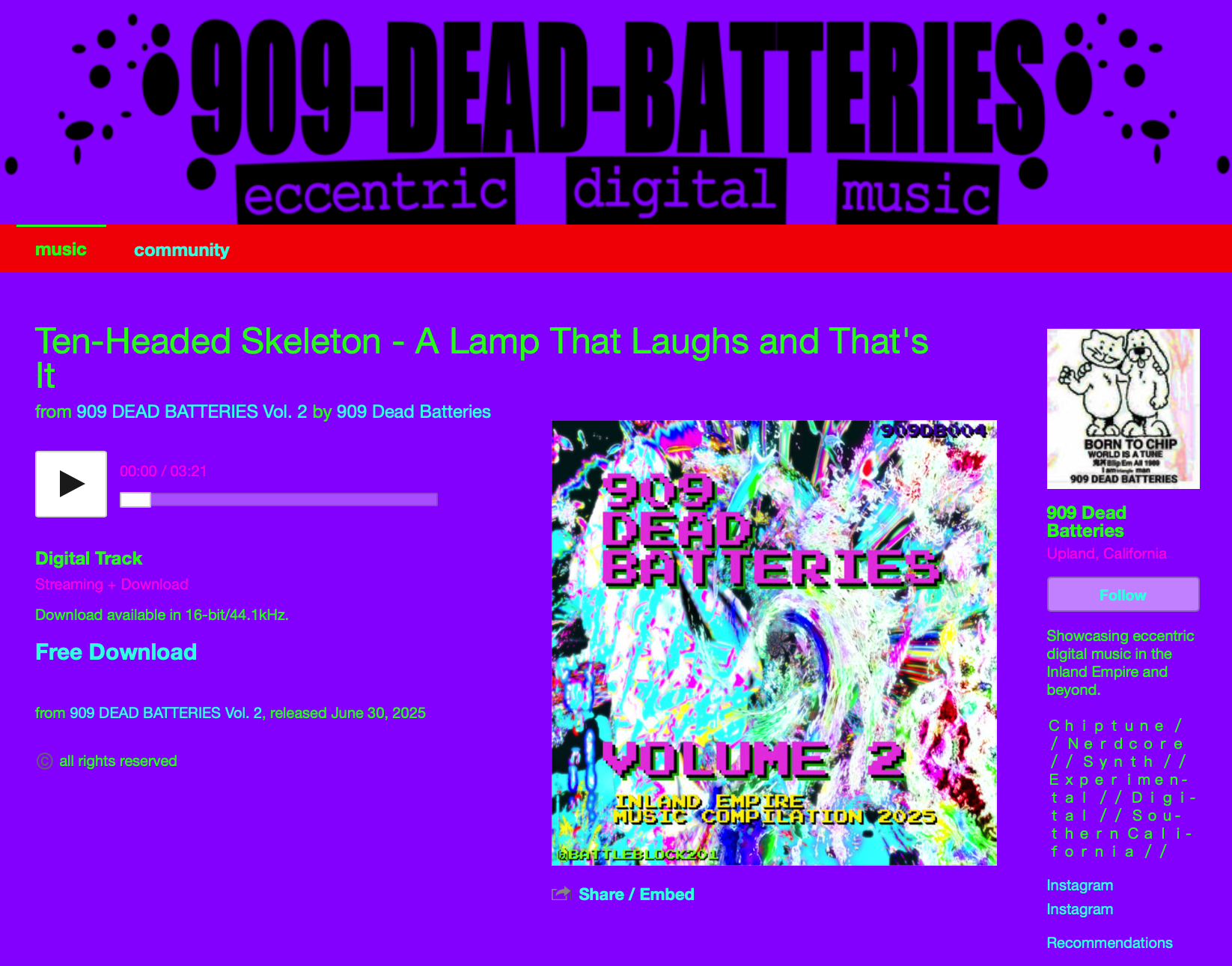 Compilation “909 Dead Batteries 2” – TEN-HEADED SKELETON